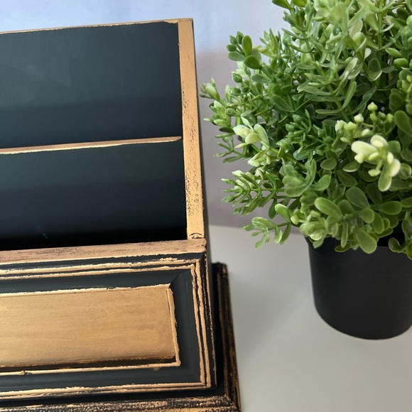 hand painted | Office | Hand Painted Metallic Gold Black Wood Letter ...